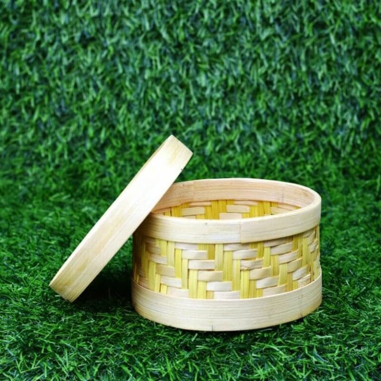 Handcrafted Bamboo Cookie Box – Eco-Friendly Table Décor from Uttarakhand